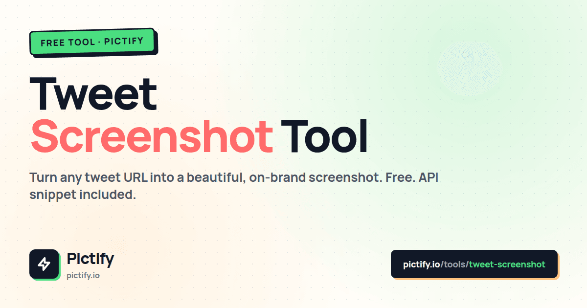 Tweet Screenshot Generator — Free Twitter Screenshot Maker | Pictify